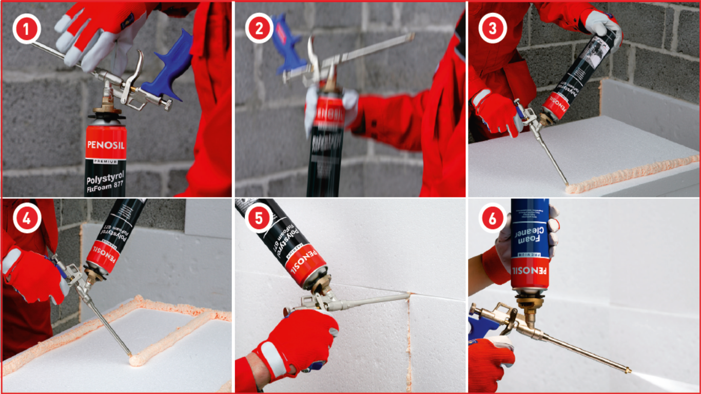 PEONOSIL Premium Polystyrol FixFoam 877 750ml. - Пяна лепило за за ...